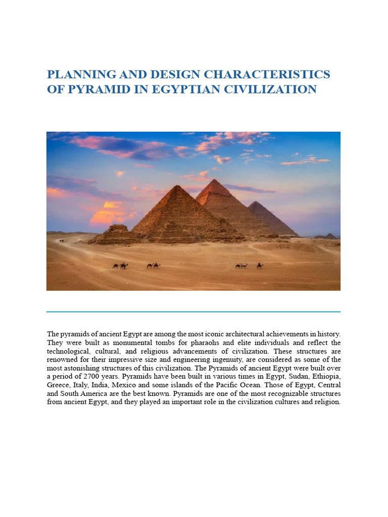 Planning and Design Characteristics of Pyramid in Igyptian Civilization ...