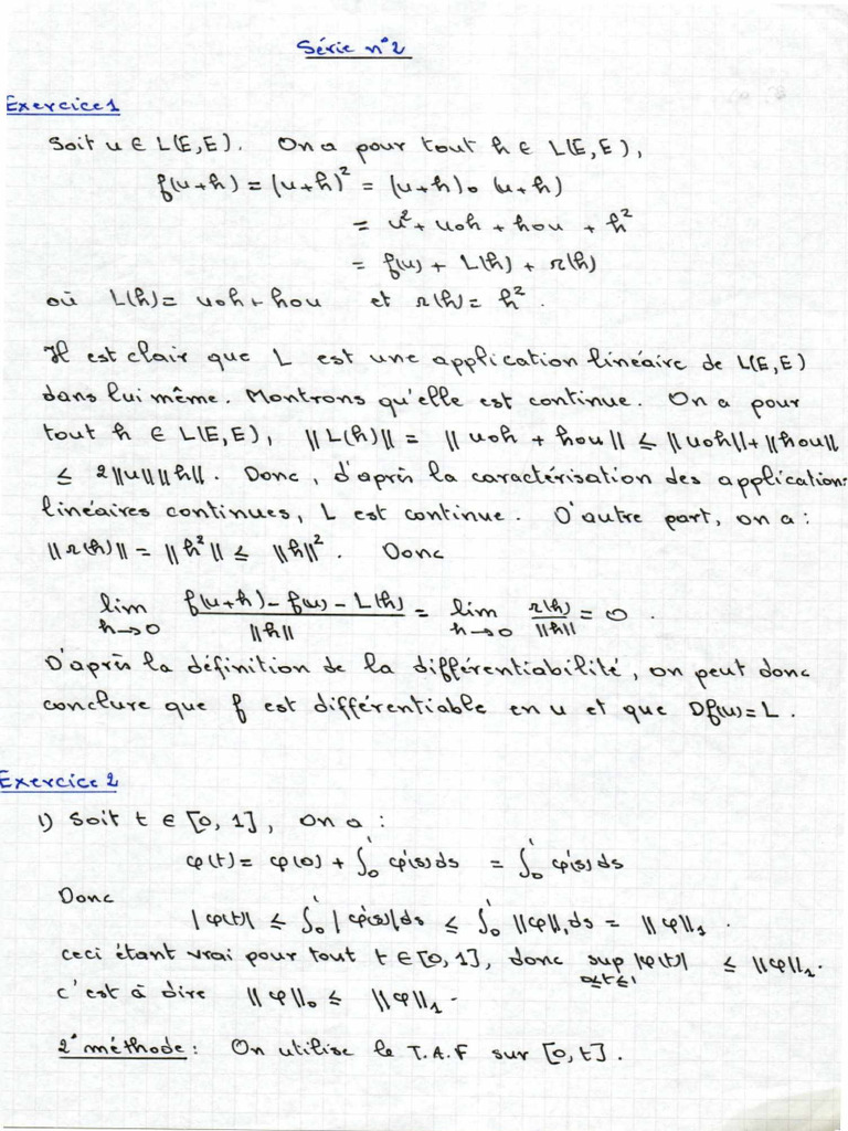 Solution-TD2 Calcul Différentiel SMA5 | PDF