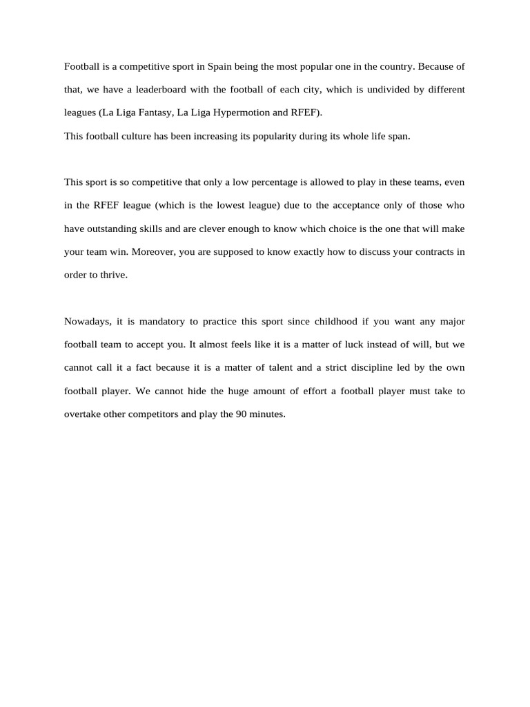 Football Competitiveness in Spain | PDF