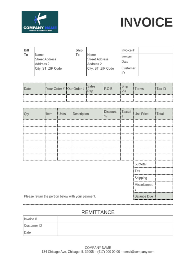 Invoice Template for Billing Purposes | PDF