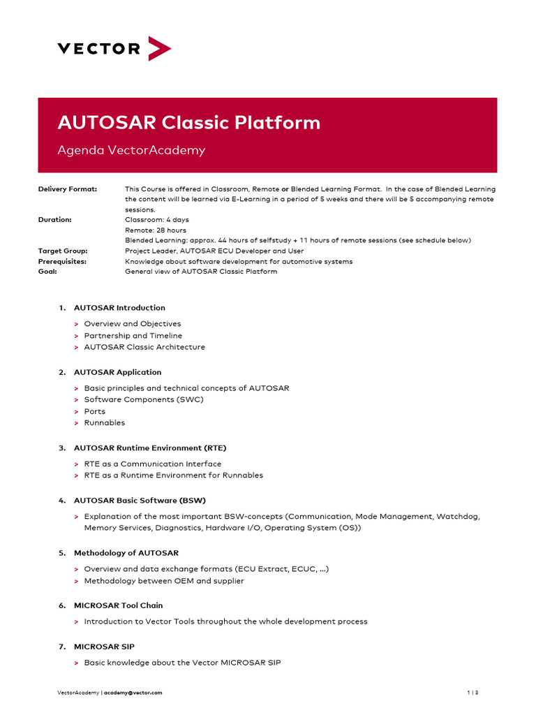 AUTOSAR Training for Developers | PDF | Computing | Computer Science