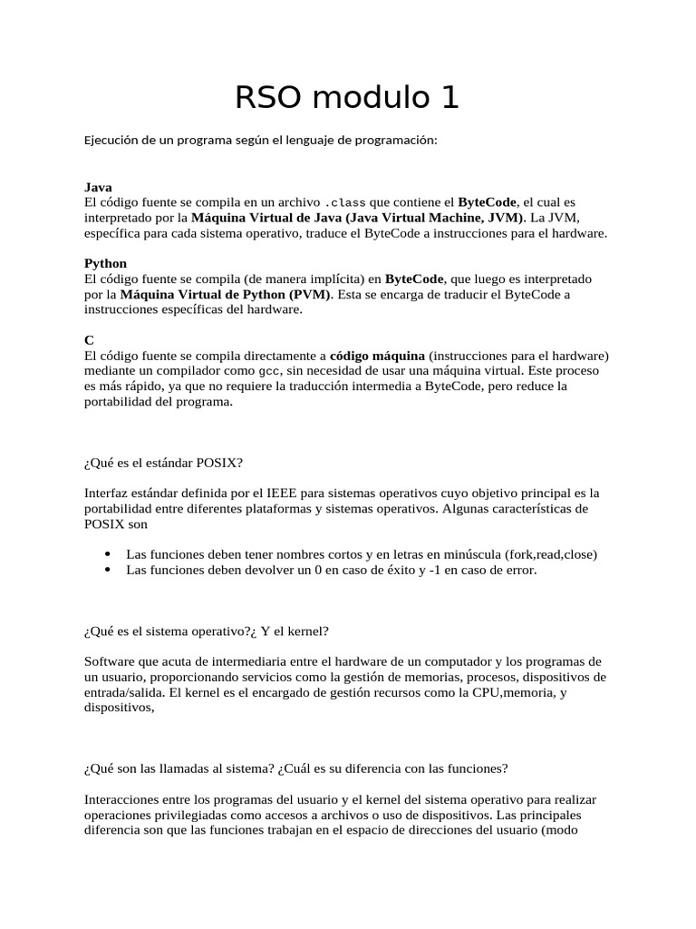 Fundamentos de Sistemas Operativos y Lenguajes | PDF | máquina virtual ...