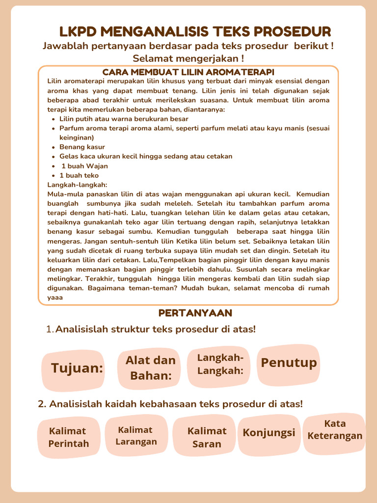 LKPD MENGANALISIS TEKS PROSEDUR.pdf | PDF