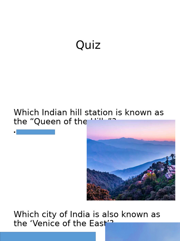 Indian Landmarks and Cultural Trivia Quiz | PDF