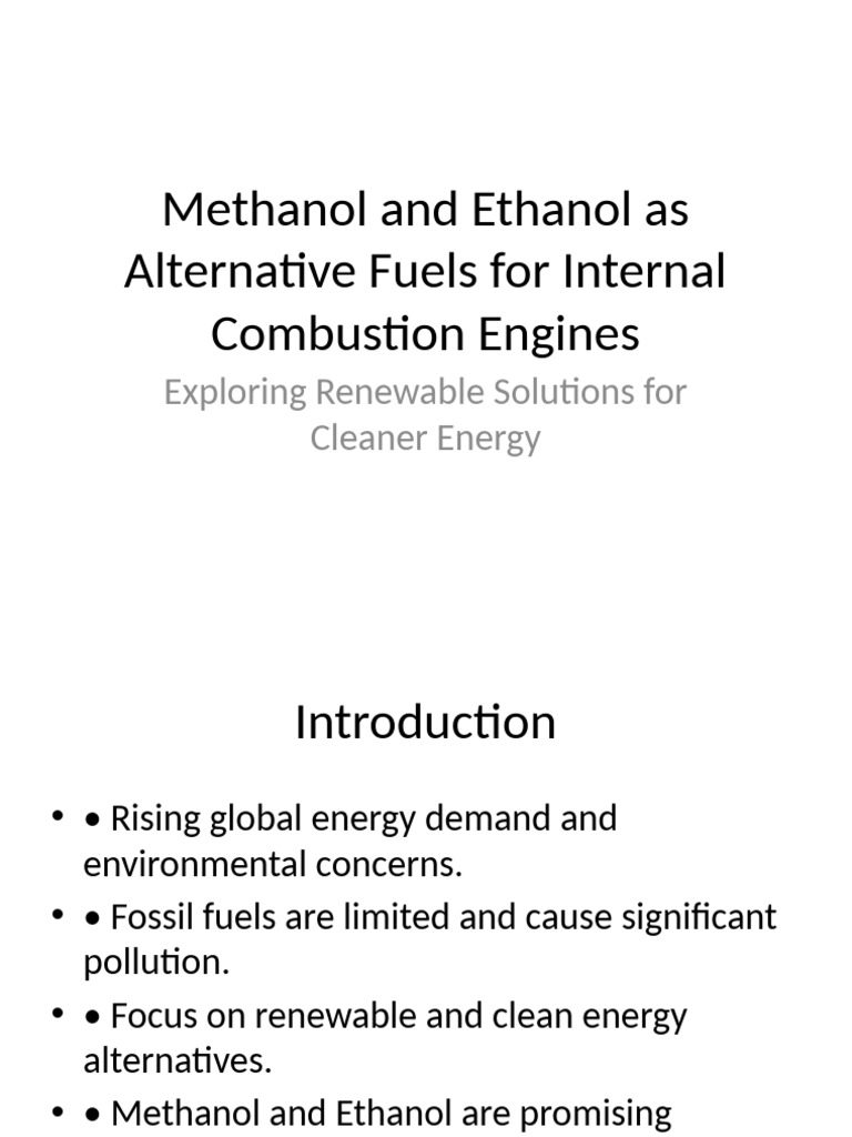 Methanol and Ethanol Alternative Fuels | PDF
