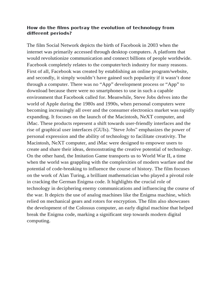 How Do The Films Portray The Evolution of Technology From Different ...