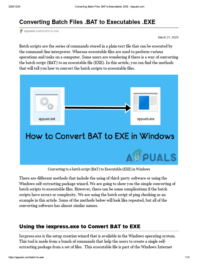 Converting Batch Files .BAT To Executables .EXE | PDF | Computer File | Software Engineering