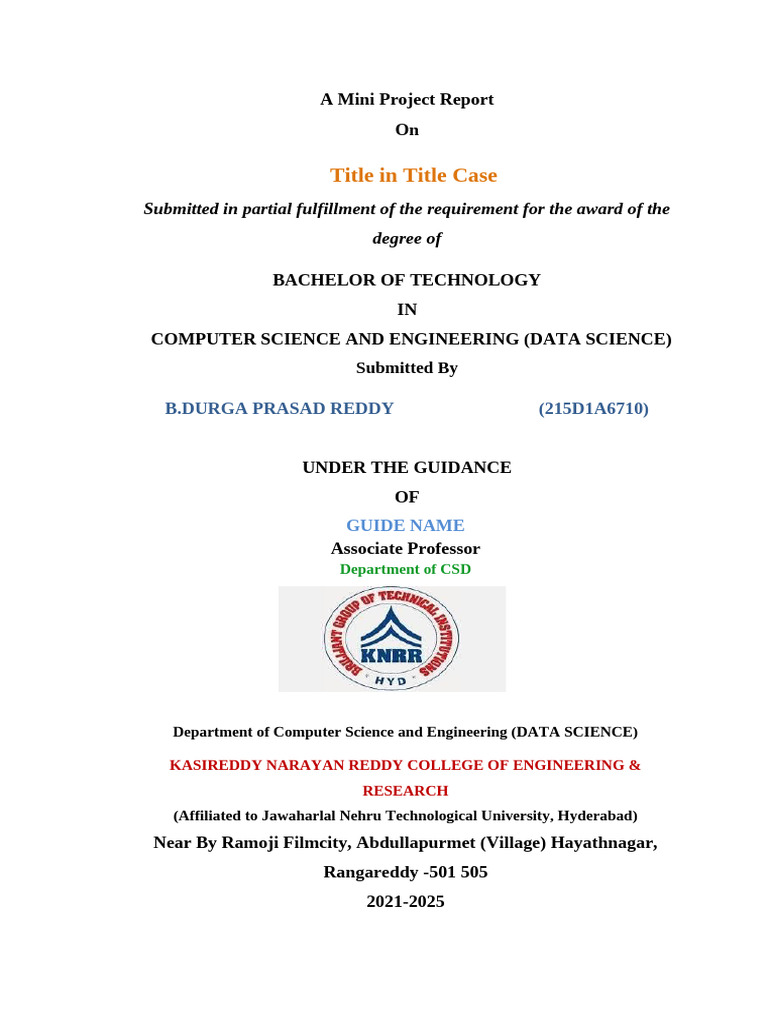 Project Front Pages | PDF | Computing