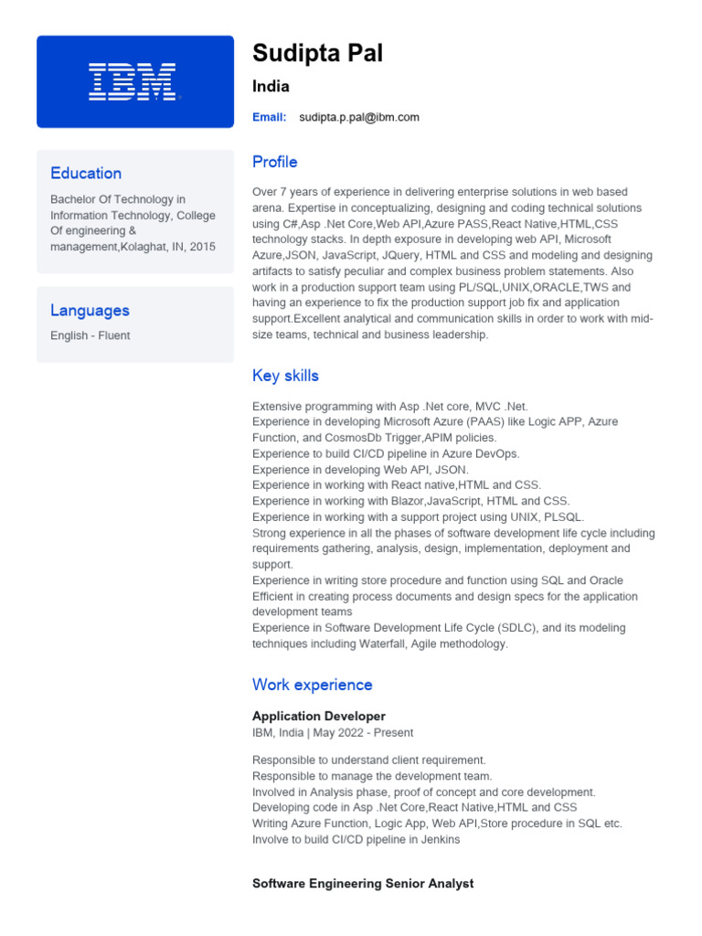 Pal, Sudipta CV Updated 13-Oct-2023 en-GB | PDF | Pl/Sql | Software