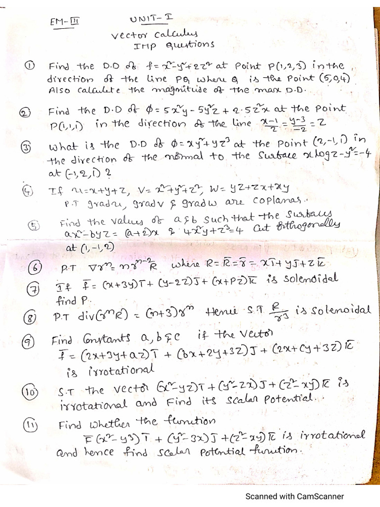 Unit Wise Imp Questions of EM-3 (VC, TT, PDE) | PDF