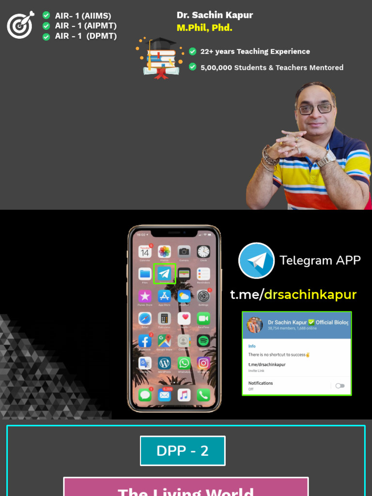 Capsule Course (L2) - The Living World - DPP - 30th Apr | PDF | Organisms | Cell (Biology)