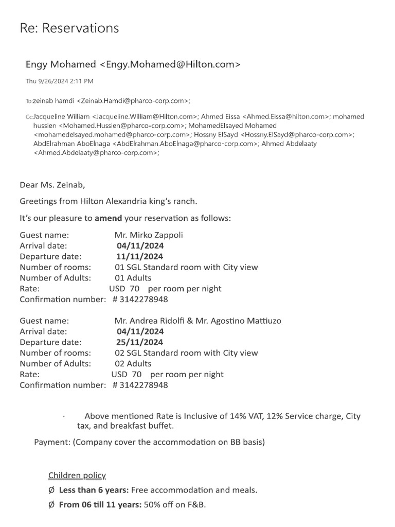 hotel confirmation | PDF