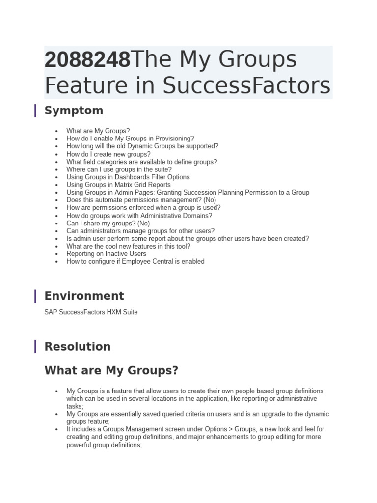 2088248the My Groups Feature in SuccessFactors | PDF | Computing | Software