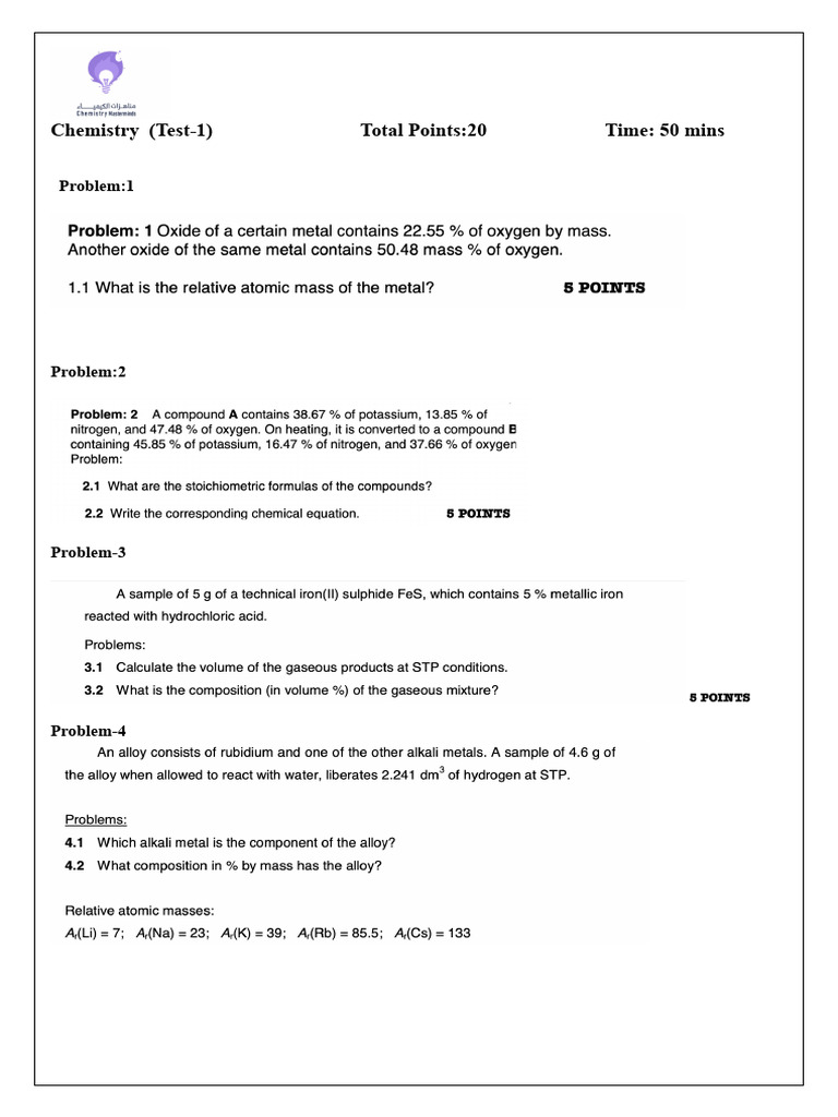 IChO test-1 | PDF