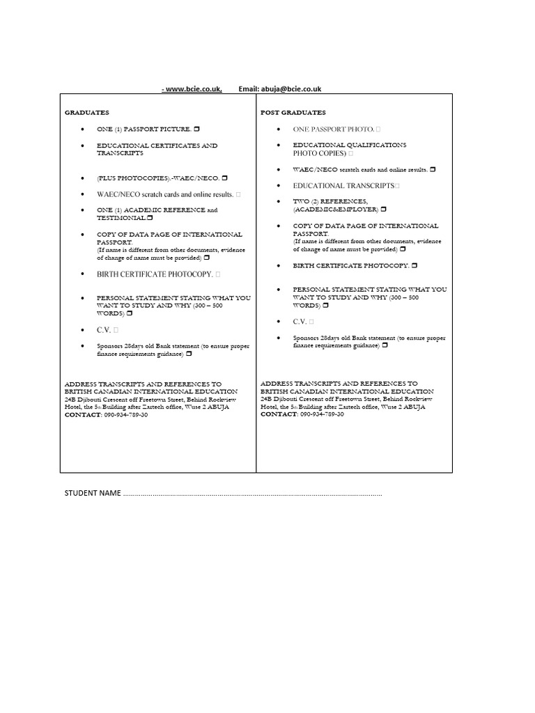Uk List of Requirements | PDF | Government And Personhood