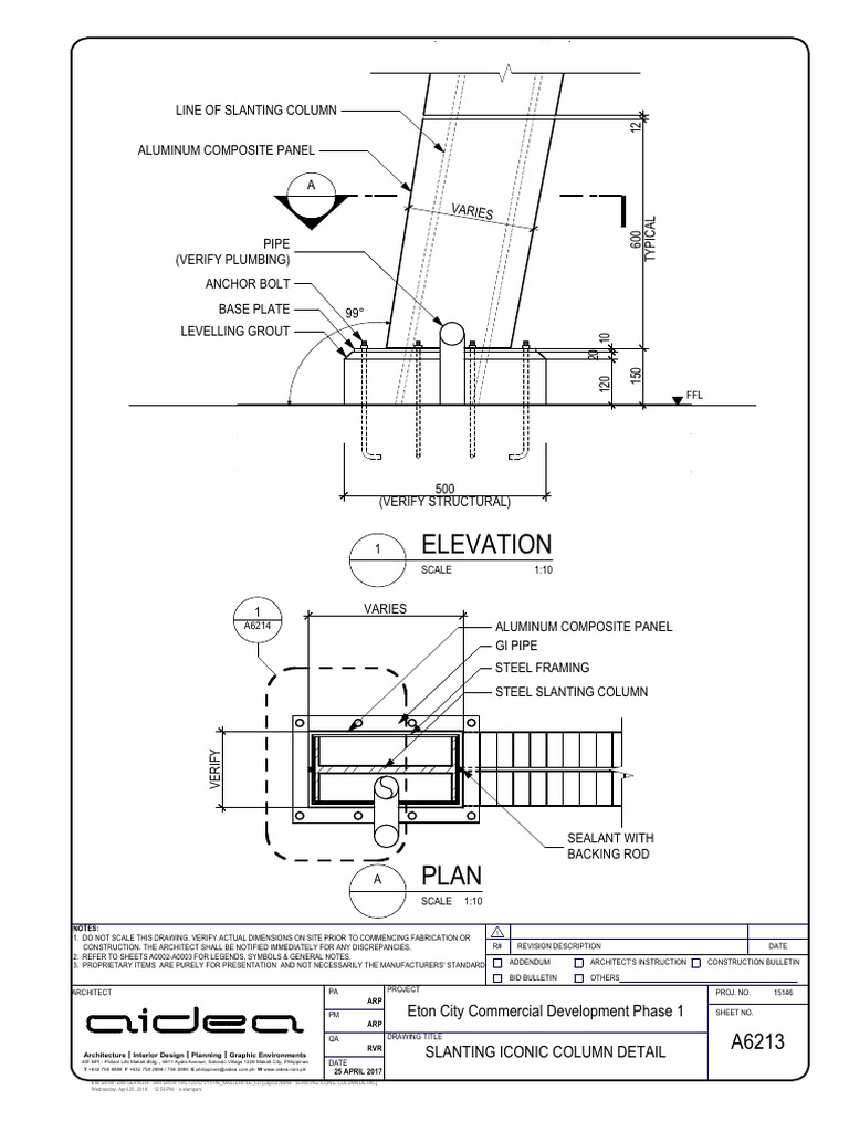 A6213 SLANTING ICONIC COLUMN DETAIL | PDF | Building Technology ...