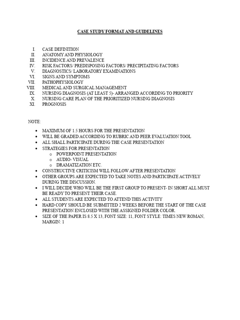 Case Study Format and Guidelines | PDF