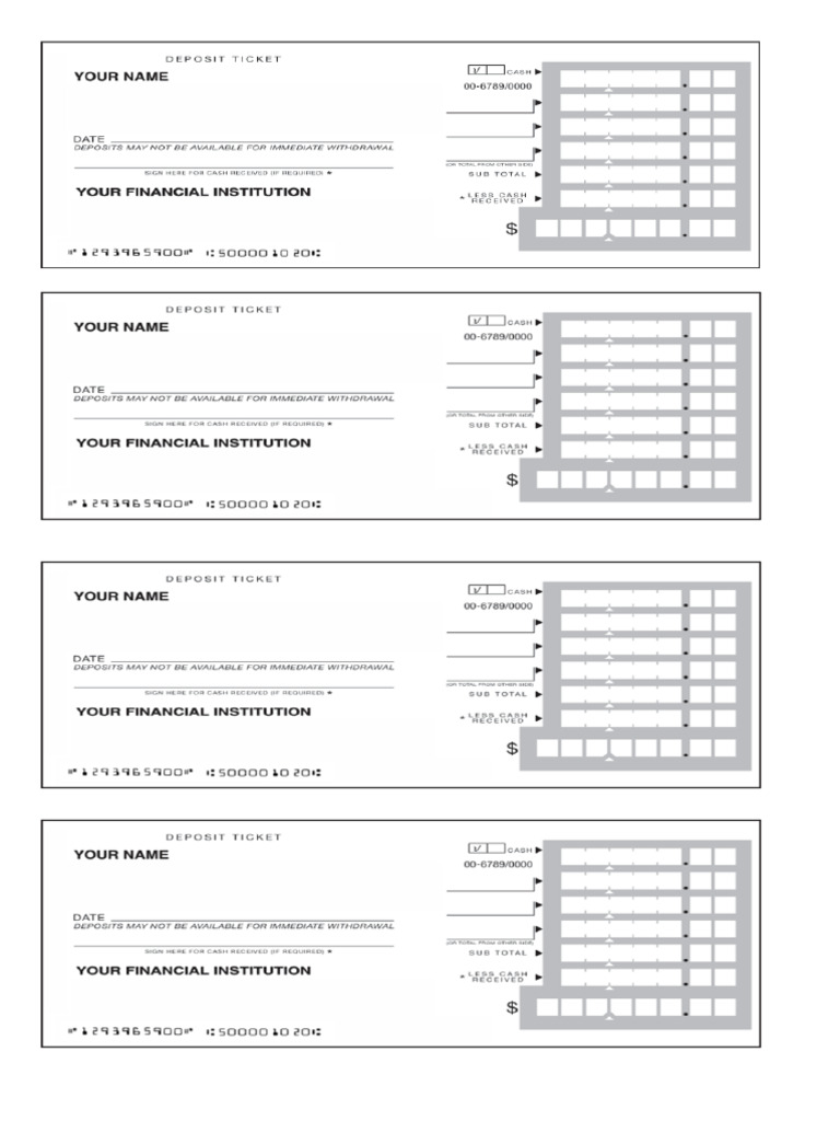Deposit Slip | PDF