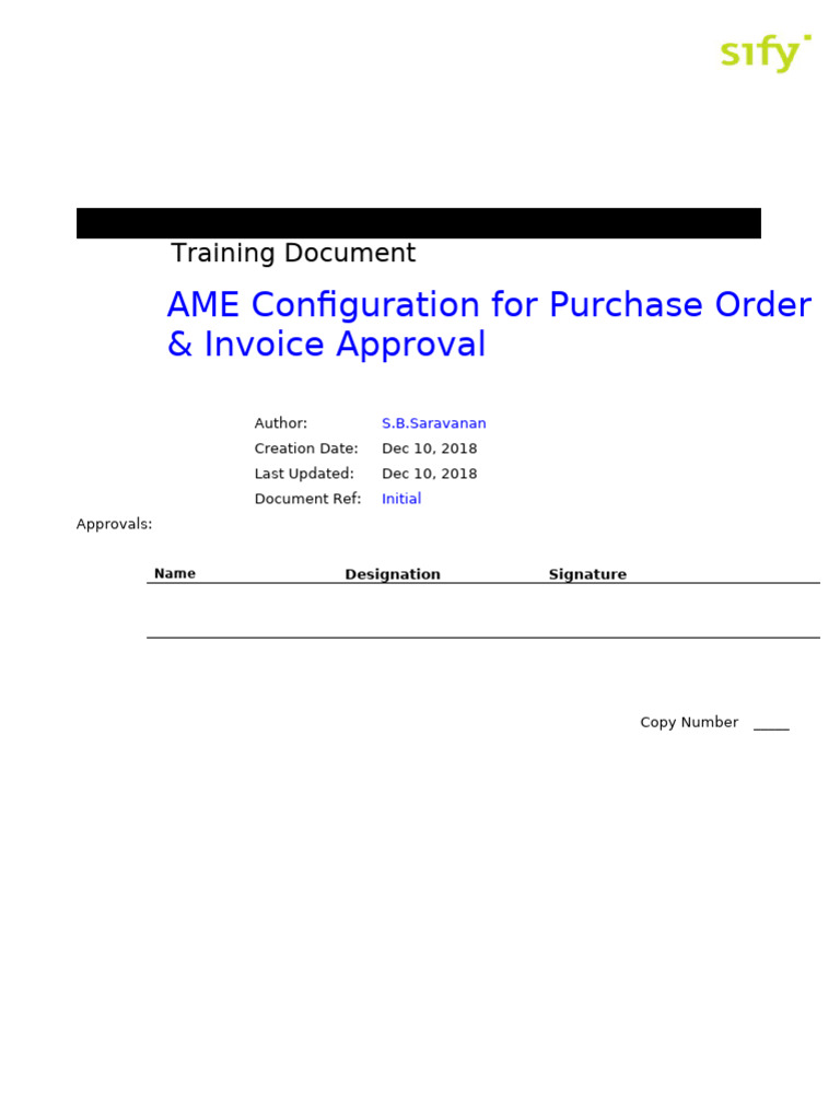 Training-AME- Approval Configuration for PO & AP | PDF | Accounts ...