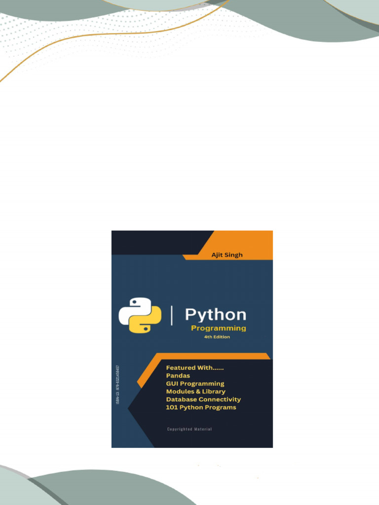Get Ebook Python Programming By Singh A Isbn 9798321458457 8321458459 Free All Chapters 3253