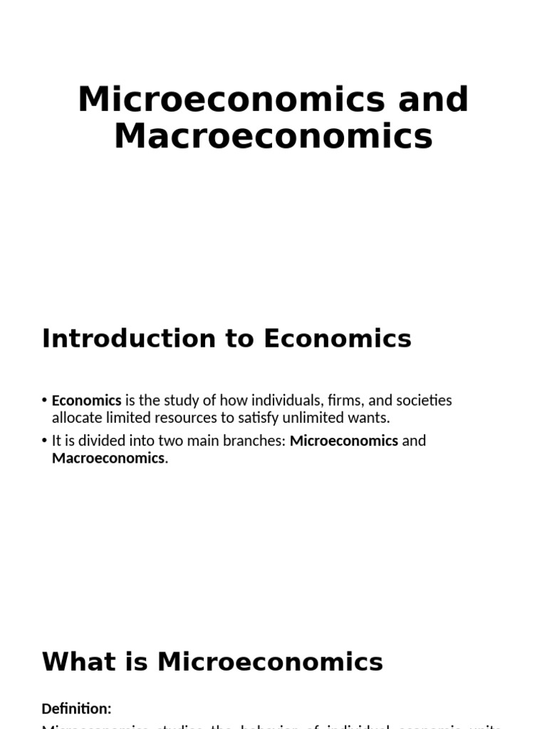 MOD1_ Microeconomics and Macroeconomics | PDF | Microeconomics ...