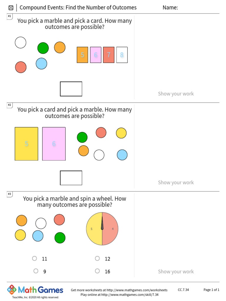Compound Events Outcome Calculation Guide | PDF
