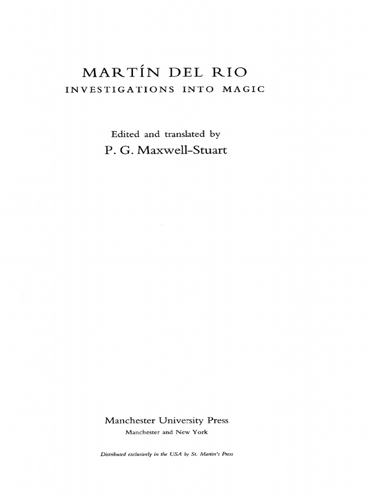 Martín Del Río Book II Investigations Into Magic English | PDF