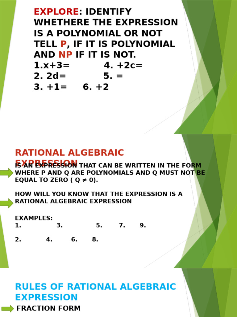 Algebraic Expression | PDF