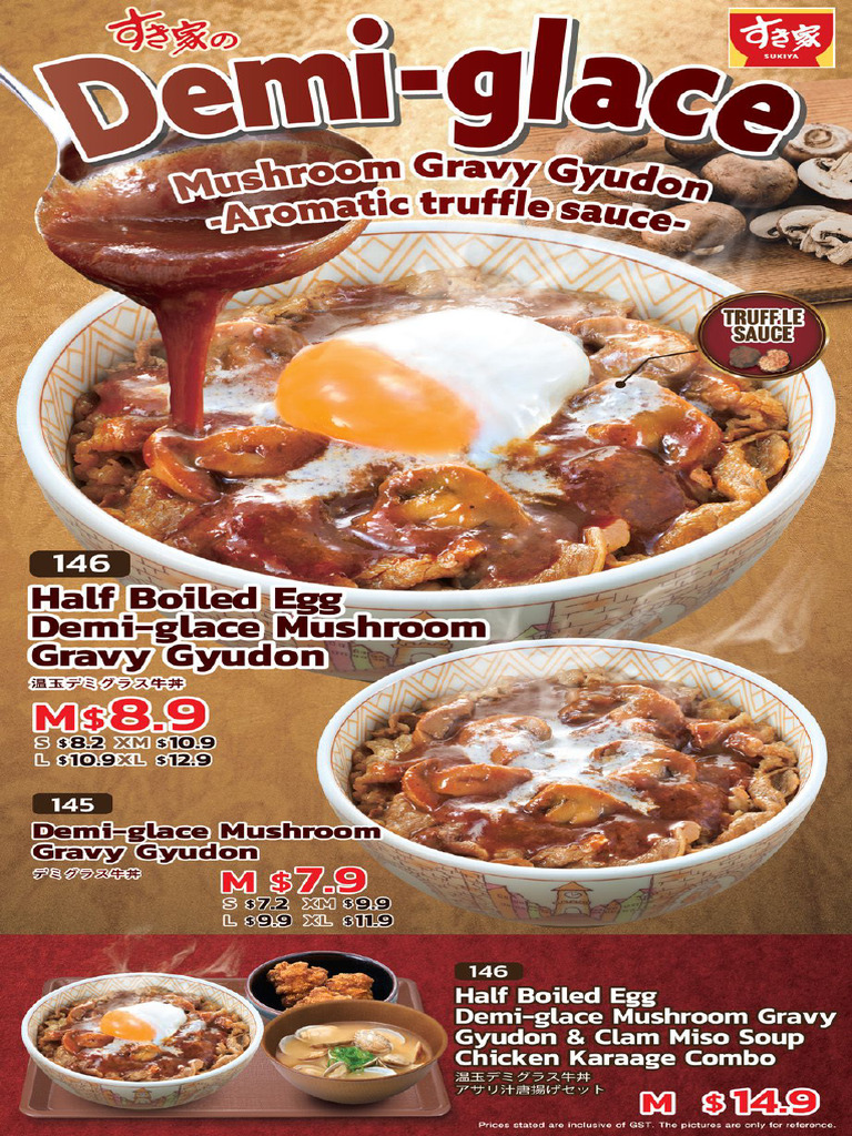 Sukiya - Dine in Menu - 6 Nov 2024 | PDF