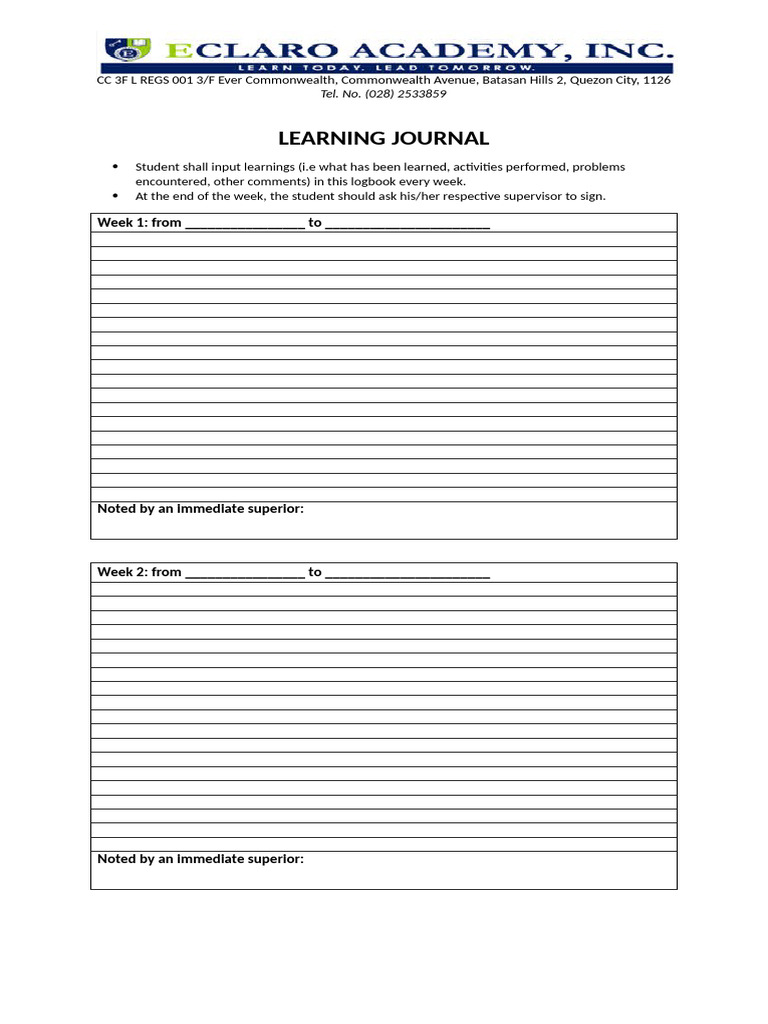 Learning Journal | PDF