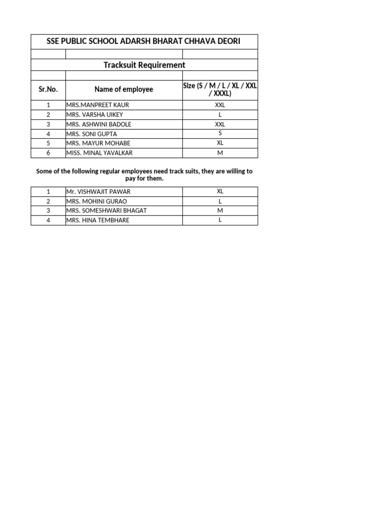 Track Sute Size Requirement (1) (1) | PDF