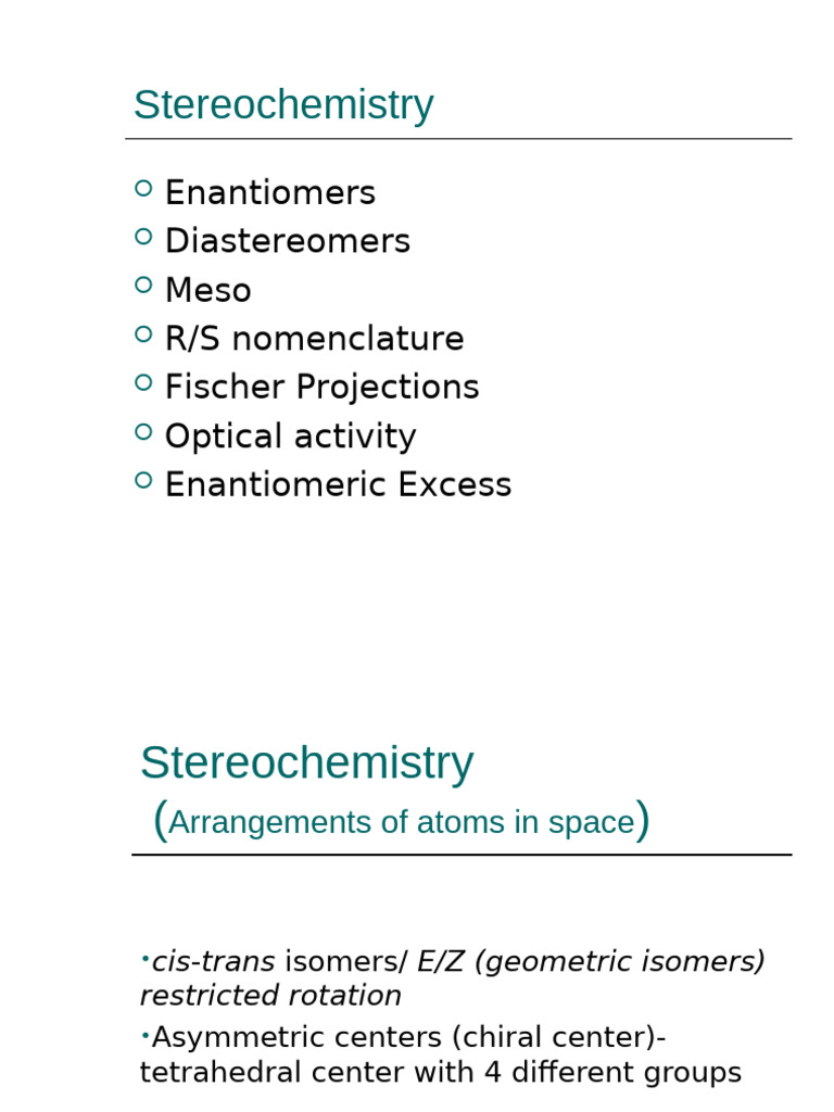 Understanding Stereochemistry Concepts | PDF | Chirality (Chemistry ...