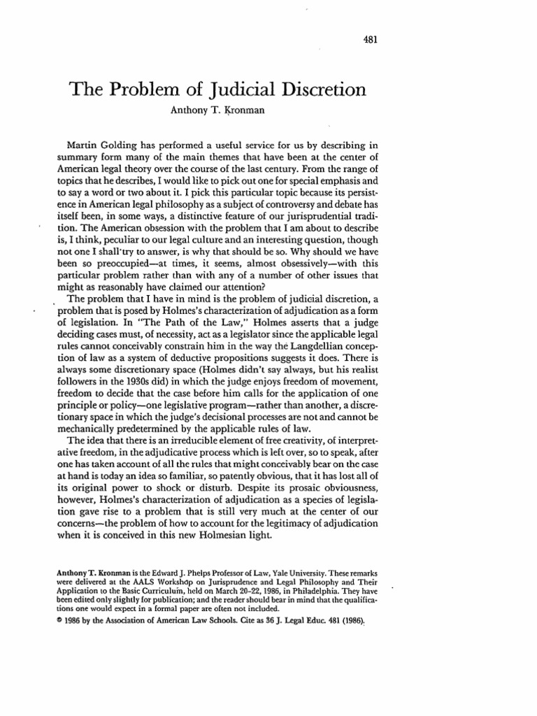 Judicial Discretion in Legal Theory | PDF | Science