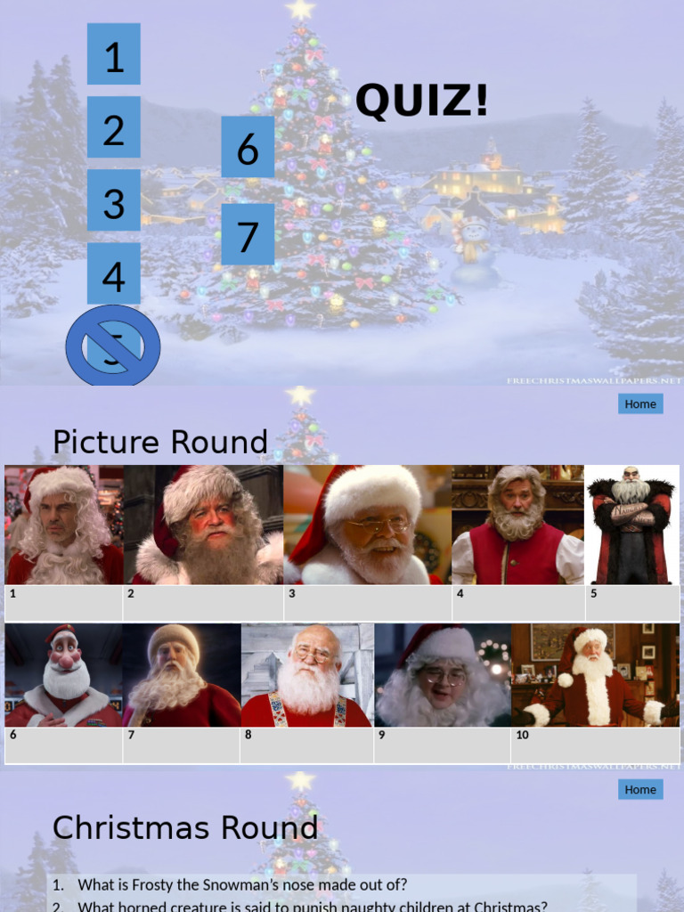 Christmas Quiz 2024 | PDF | Christmas | Chemistry