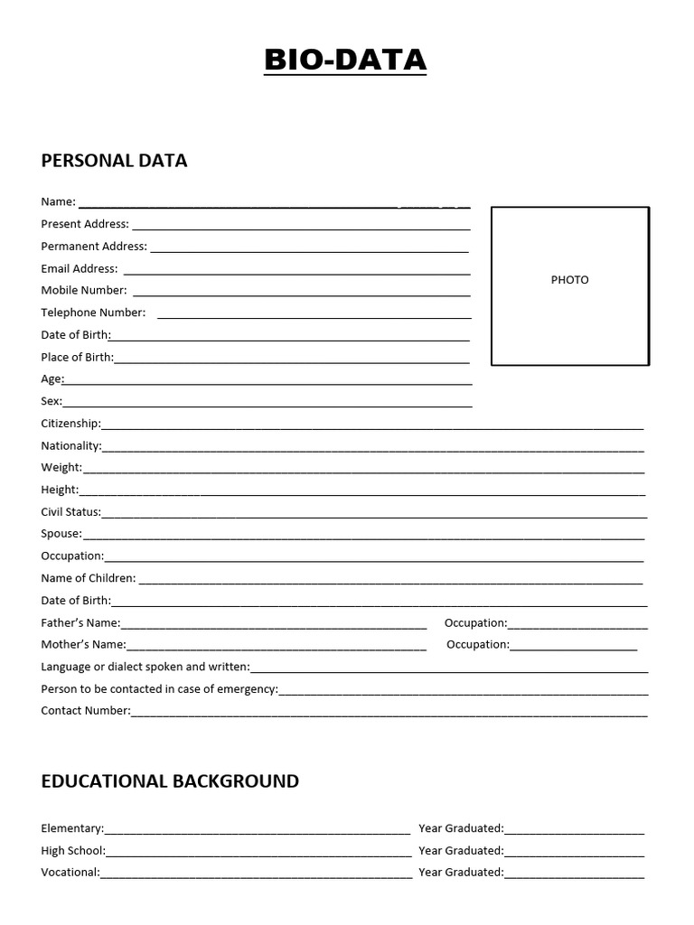 Student-Biodata-Form-35 | PDF