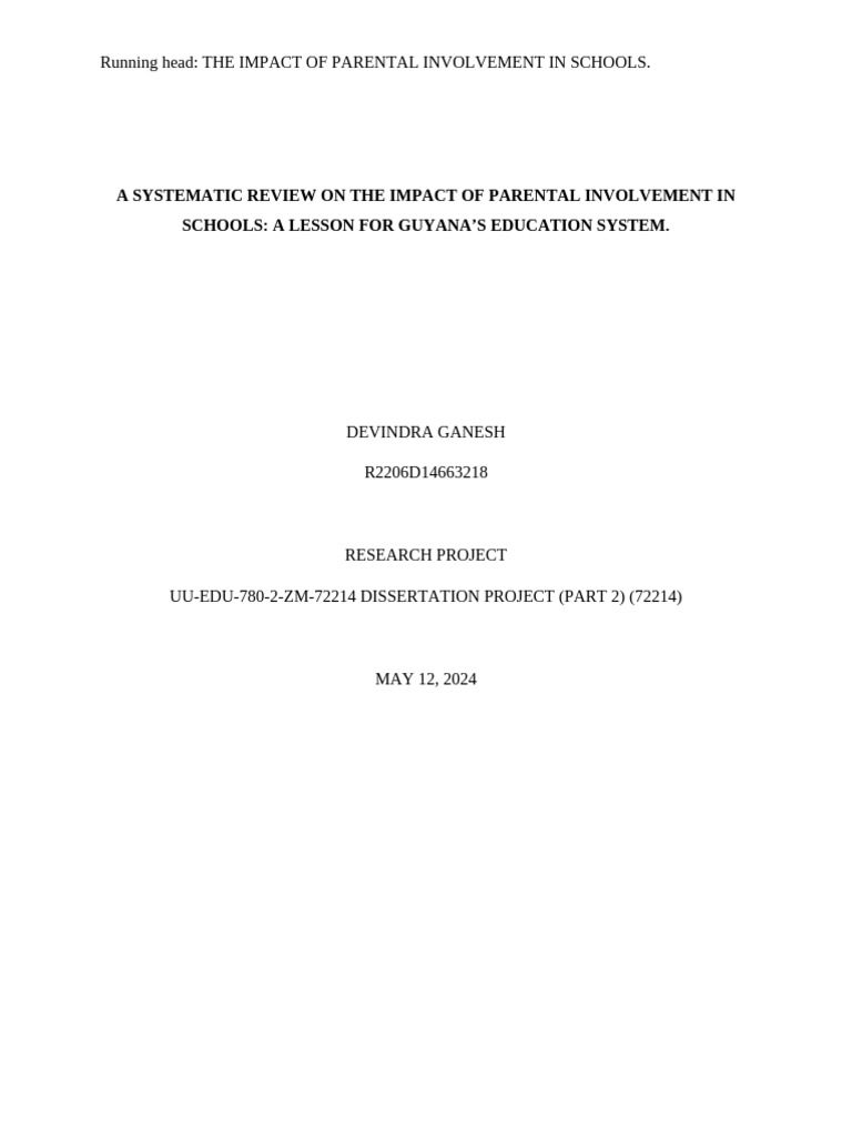 Devindra Ganesh Final Dissertation For Submission 12th May | PDF | Methodology | Systematic Review