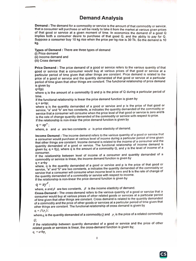 2) Conomics-Demand Analysis | PDF