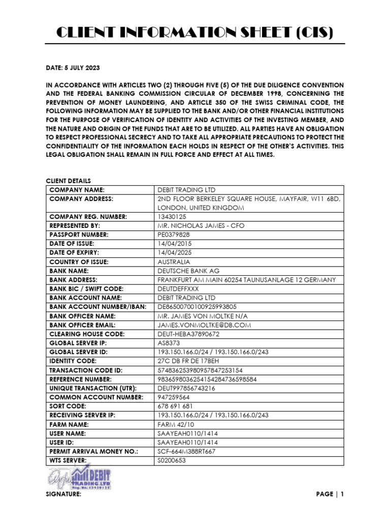 Cis Debit Trading 240805 130013 | PDF | Banking