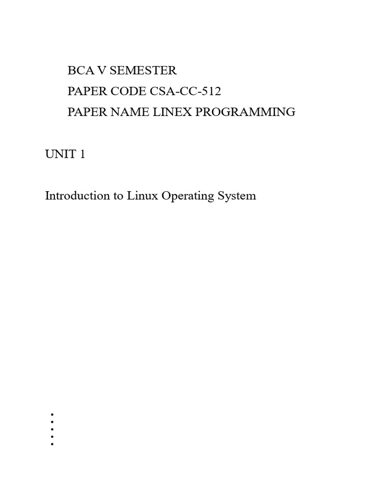 Unit 1 Linux | PDF | File System | Booting Unit 1 Linux | PDF | File System | Booting
