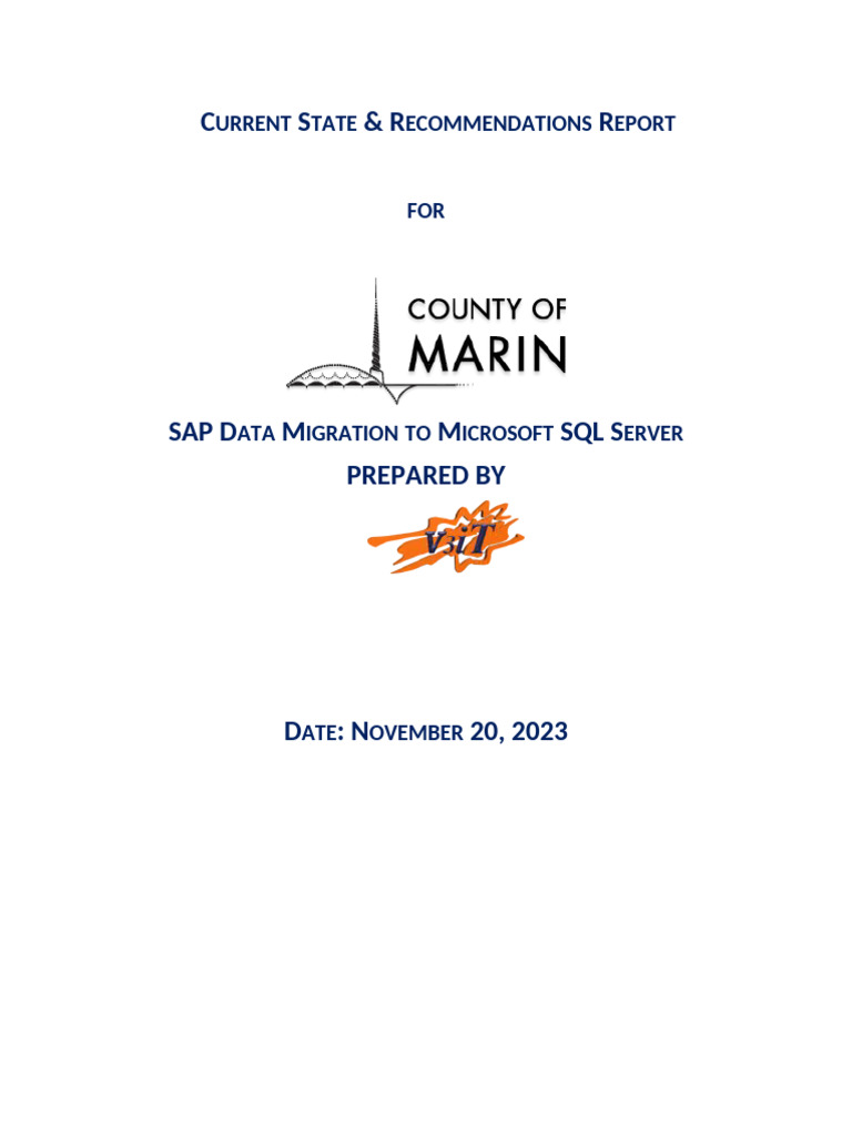 Current State and Recommendations Report | PDF | Microsoft Sql Server ...