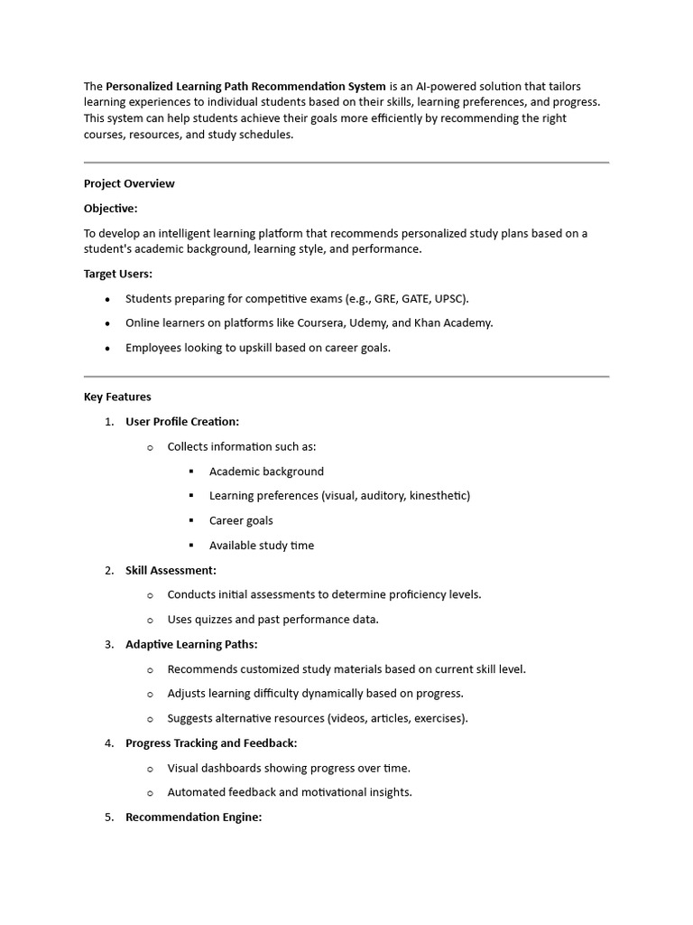 The Personalized Learning Path Recommendation System Is An AI | PDF | Human Communication ...