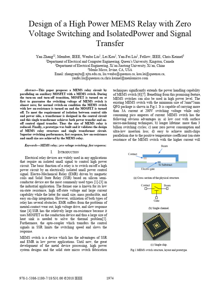 2018-03 APEC 2018 MEMS Power Relay 1729 | PDF | Mosfet | Relay