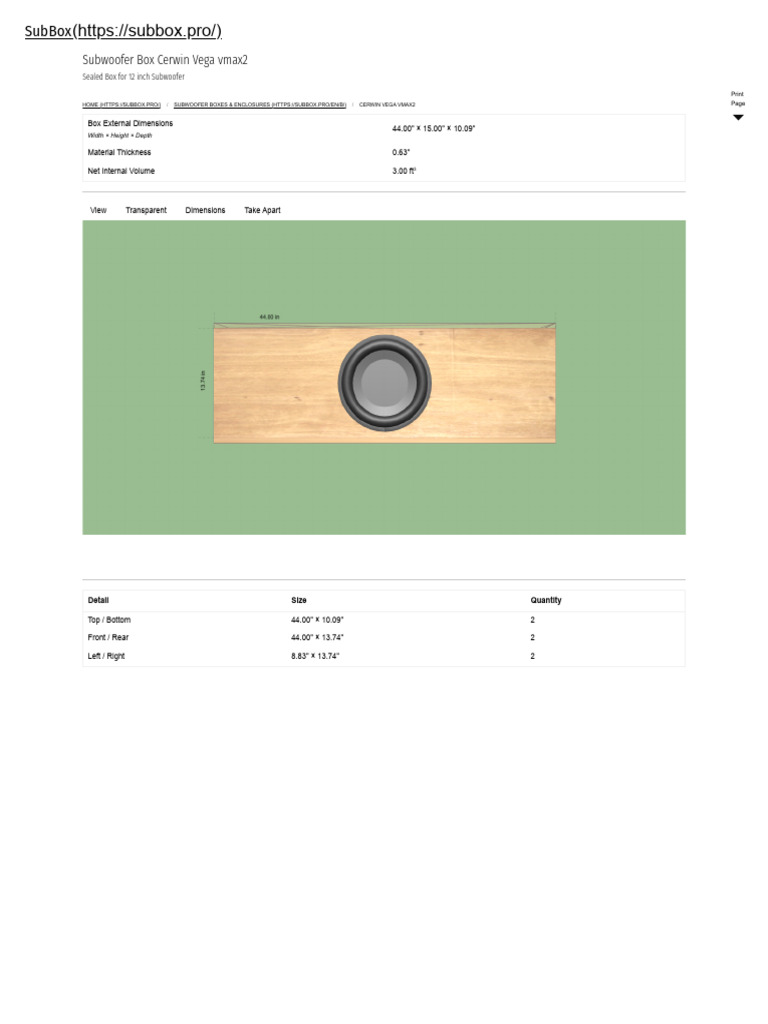 Subwoofer Box Cerwin Vega Vmax2 - Sealed Box | PDF | Recording ...