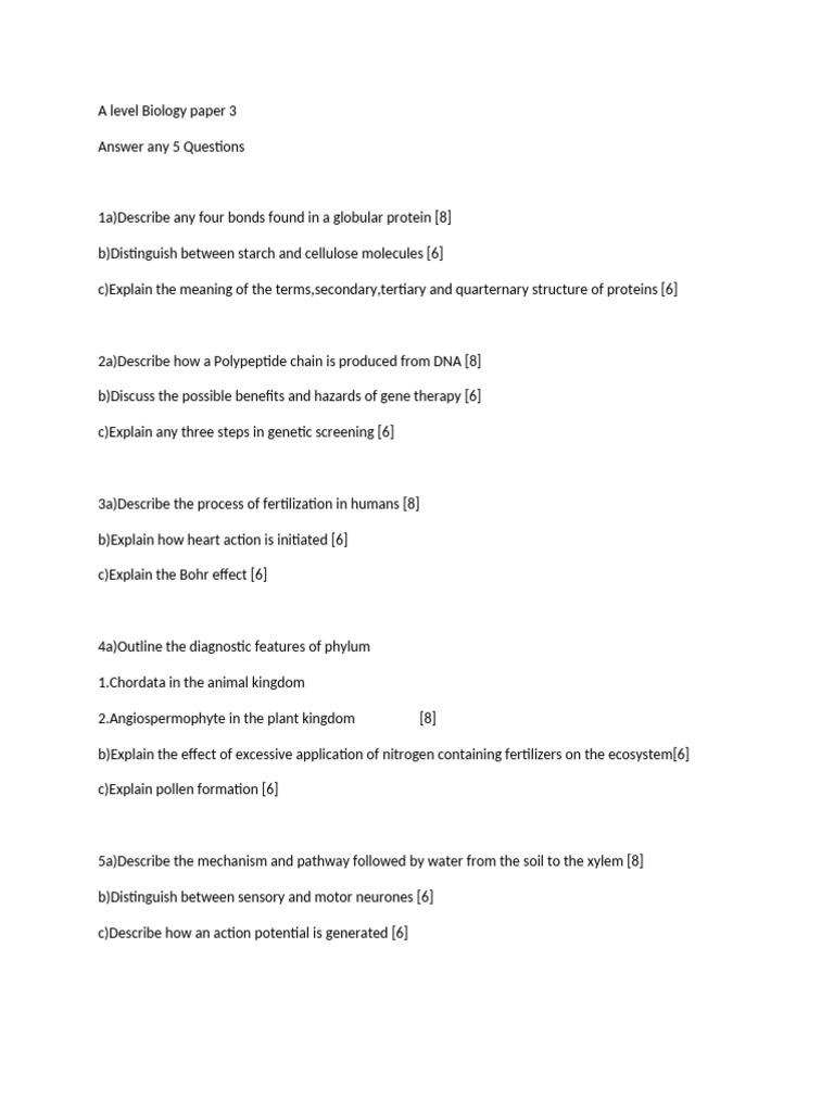 A Level Biology Paper 3 Overview | PDF