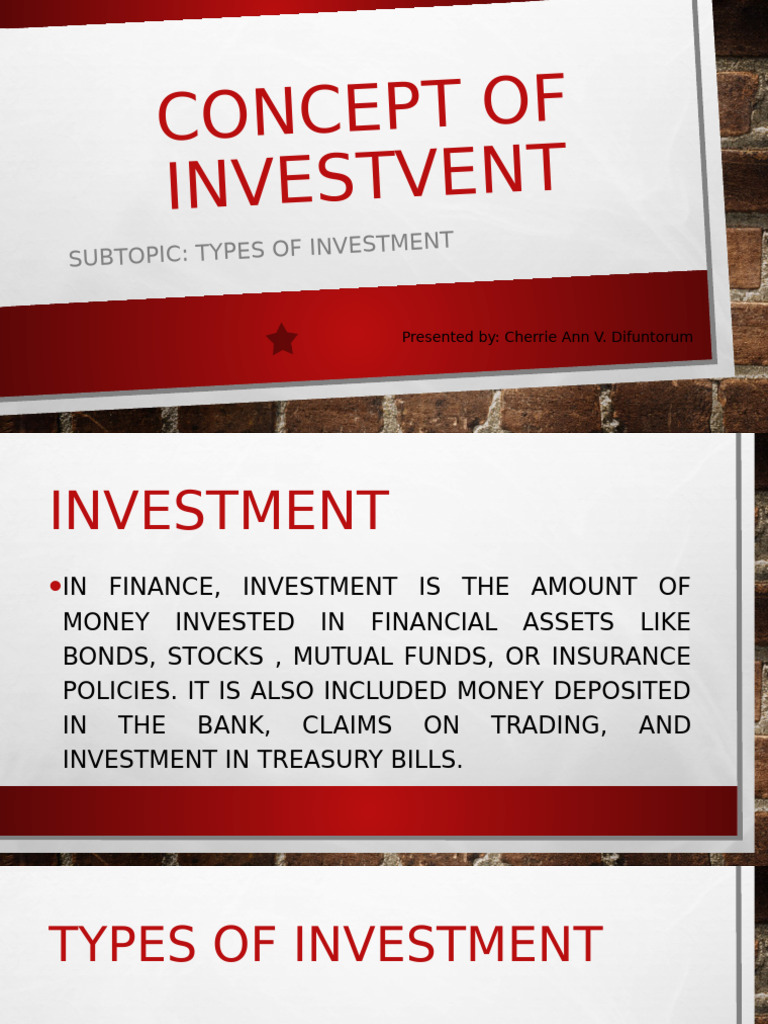 Types of Investments | PDF | Bonds (Finance) | Stocks