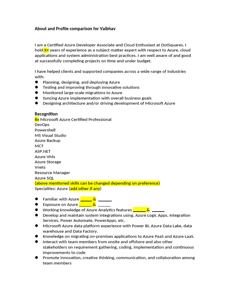 About and Profile Comparison | PDF | Microsoft Azure | Computing