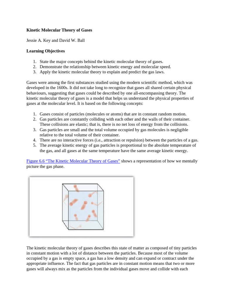 Kinetic Molecular Theory of Gases Explained | PDF | Gases | Molecules