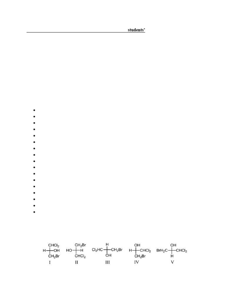 Organic Chem Worksheet for Med Students | PDF | Chirality (Chemistry ...