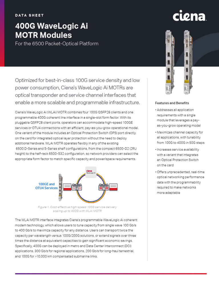 Ciena 400G - WaveLogic - Ai - MOTR - DS | PDF | Computer Engineering ...