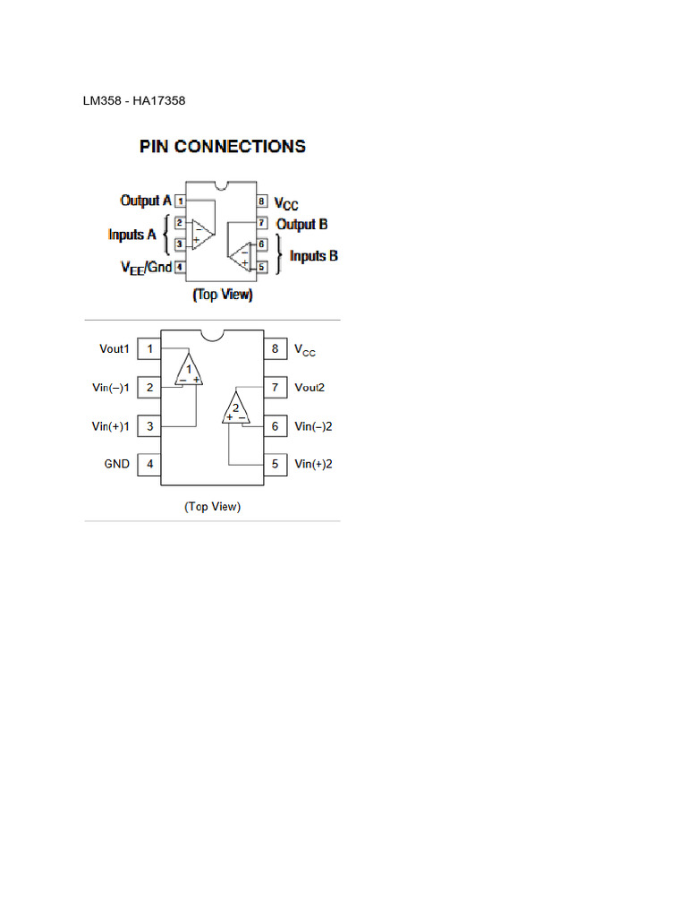 LM358 COMPARADO HA17358 | PDF